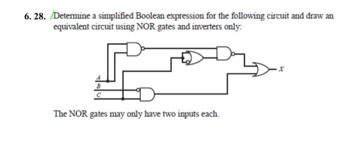 Solved 6. 28. Determine a simplified Boolean expression for | Chegg.com