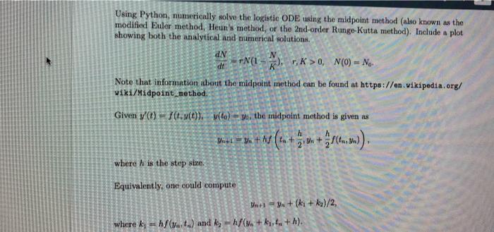 Using Python Numerically Solve The Logistic Ode