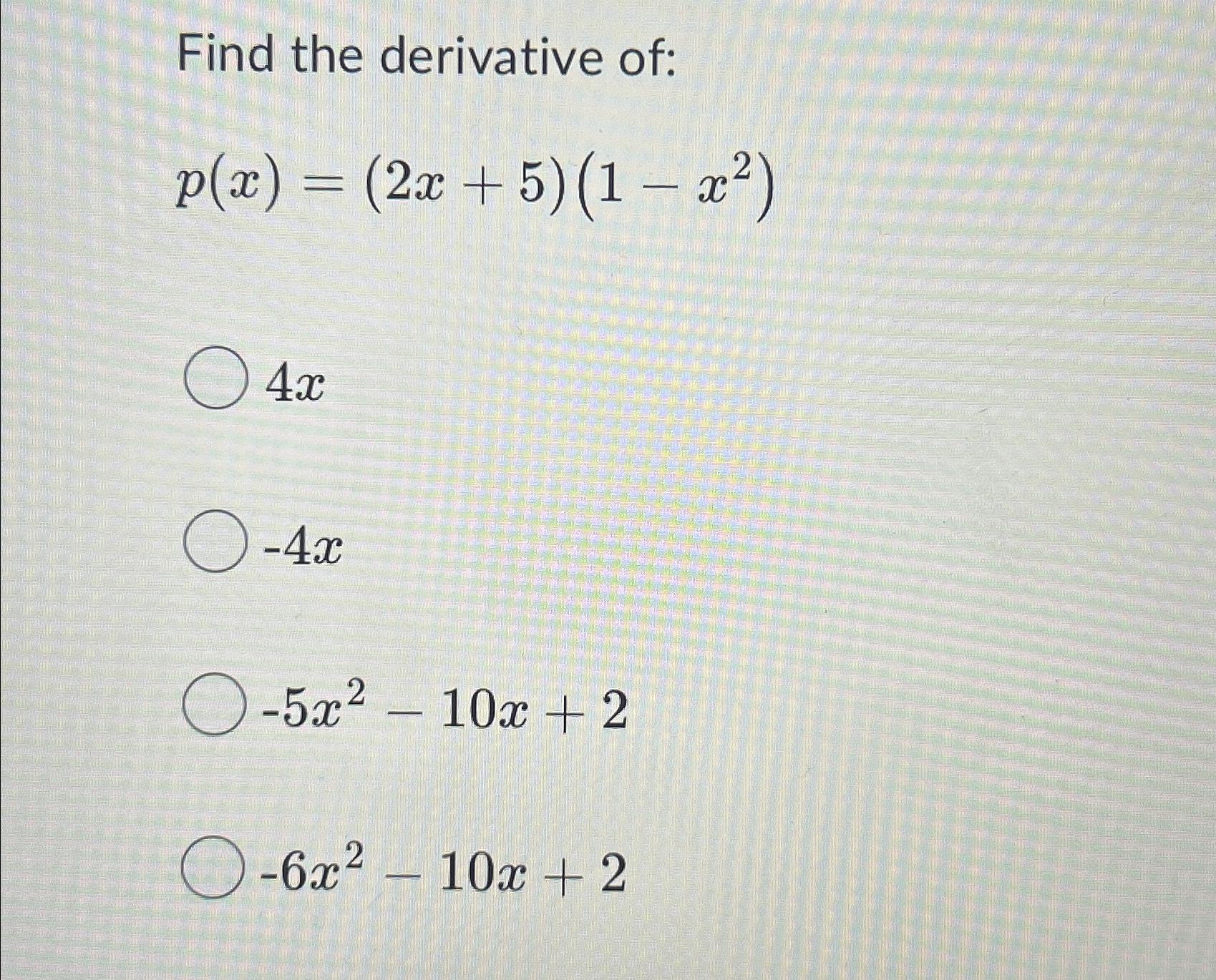 Solved Find the derivative | Chegg.com