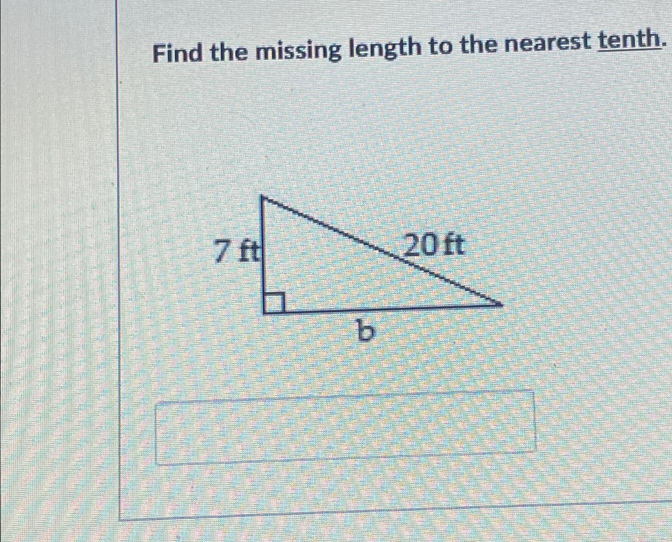 Solved Find the missing length to the nearest tenth. | Chegg.com