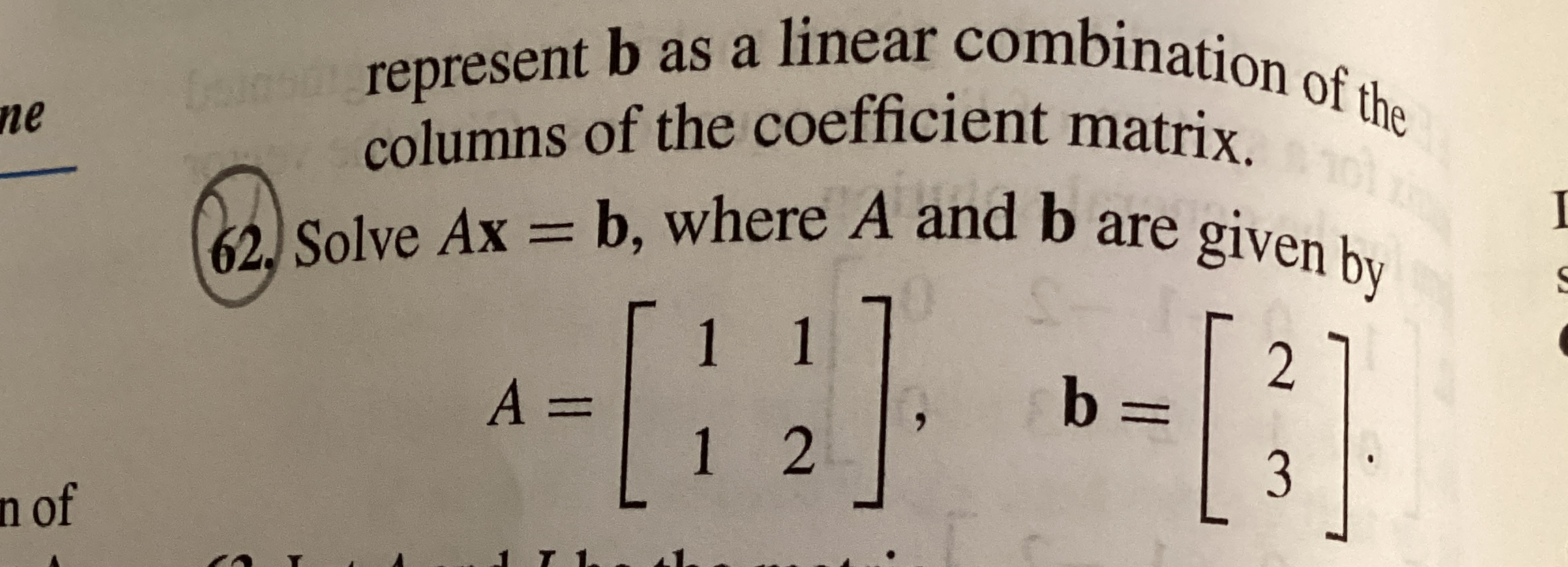 Solved represent b ﻿as a linear combination of the columns | Chegg.com