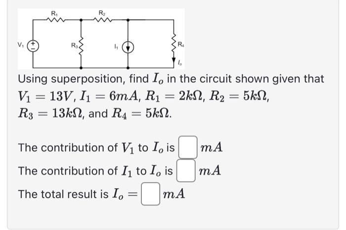Solved Using superposition, find Io in the circuit shown | Chegg.com