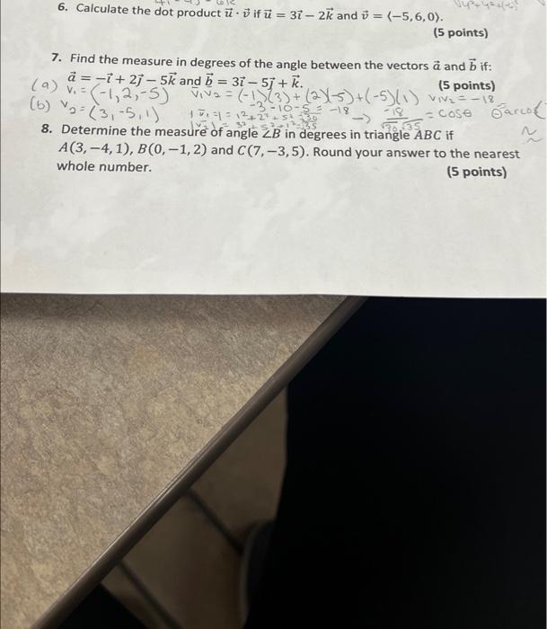 Solved 6. Calculate the dot product \\( \\vec{u} \\cdot | Chegg.com