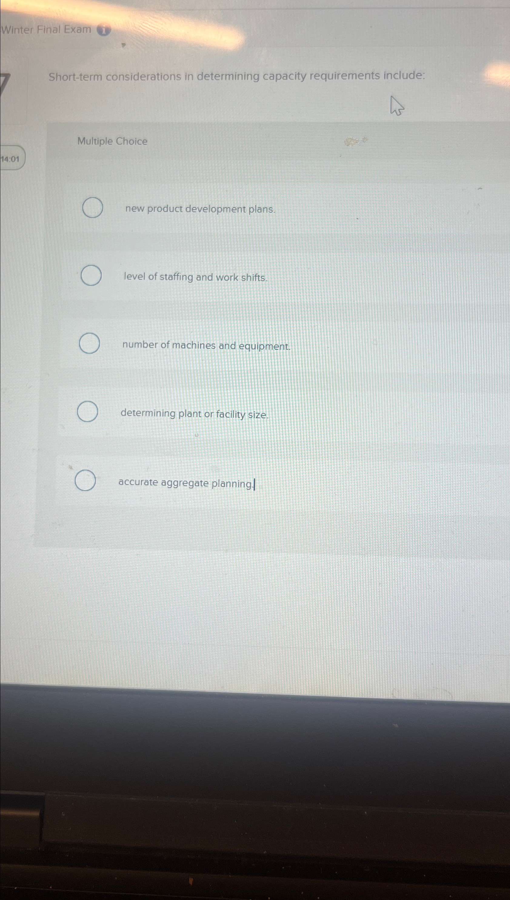 Solved Winter Final ExamShort-term considerations in | Chegg.com