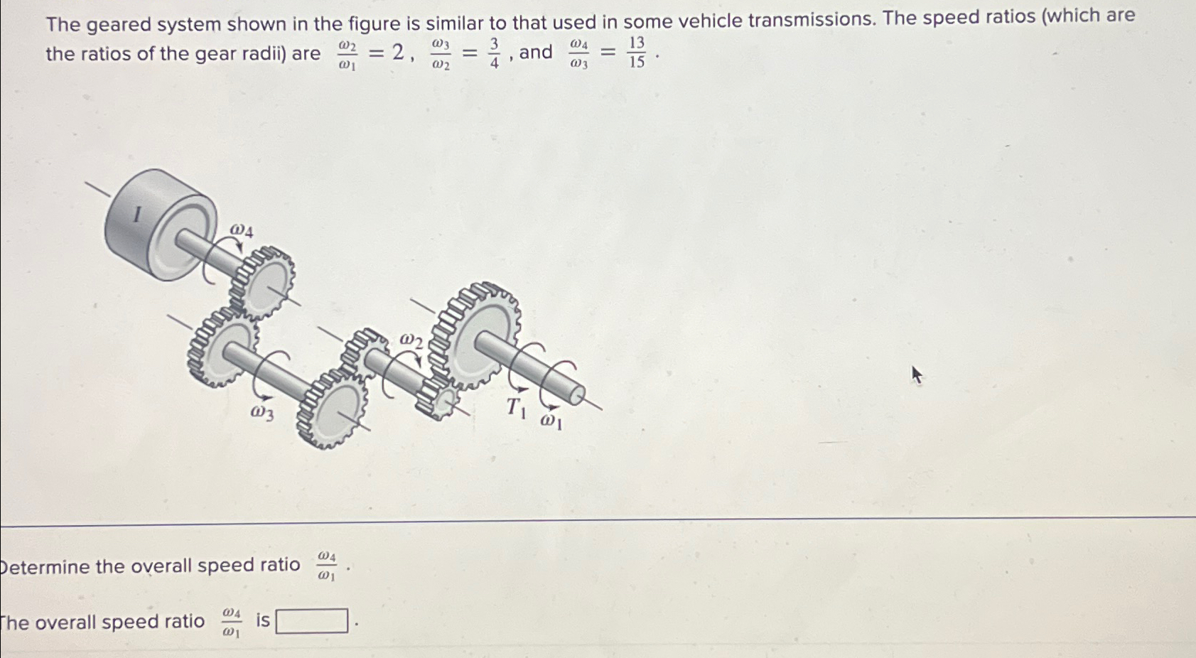 Solved The geared system shown in the figure is similar to | Chegg.com