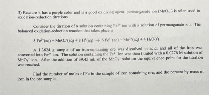Solved 3) Because it has a purple color and is a good | Chegg.com