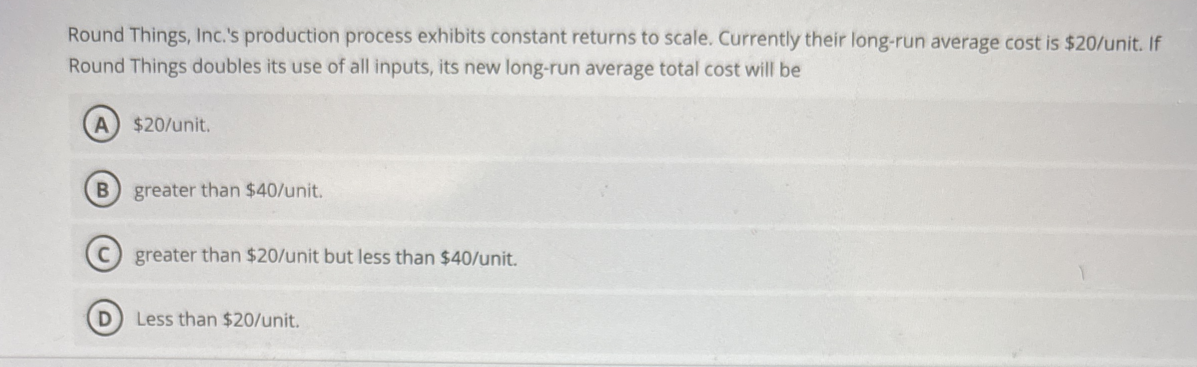 Solved Round Things, Inc.'s production process exhibits | Chegg.com