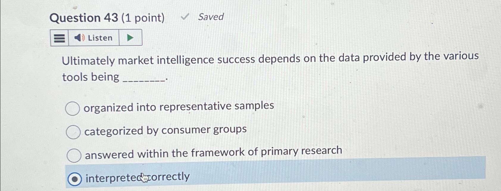 Solved Question 43 (1 ﻿point) ﻿SavedUltimately market | Chegg.com