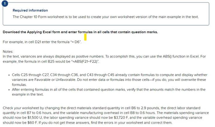 Solved Chapter 10: Applying Excel Data Exhibit 10-1: | Chegg.com