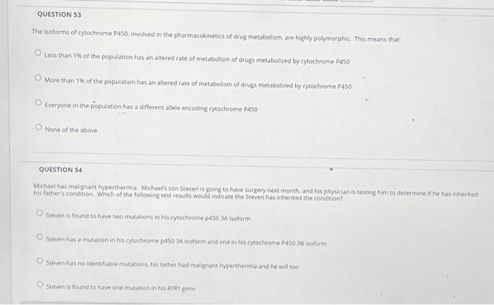 Solved The isoforms of cytochrome P450, imvolved in the | Chegg.com