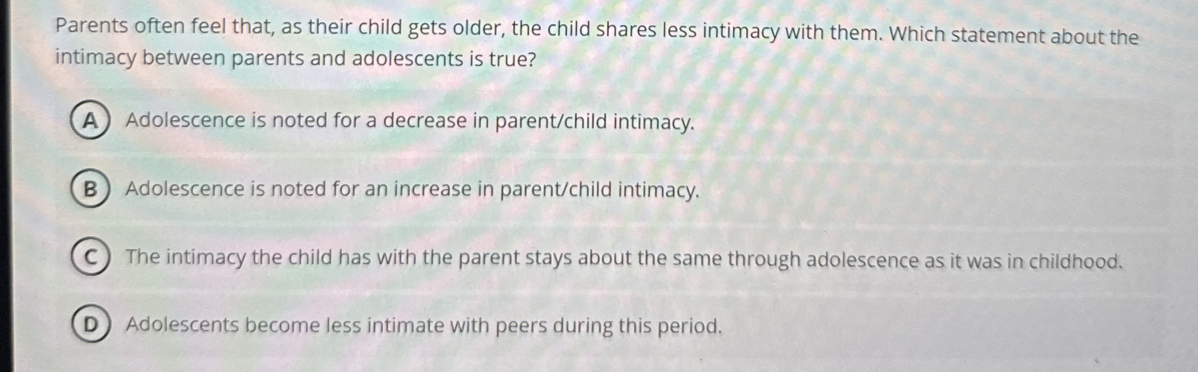 Solved Parents often feel that, as their child gets older, | Chegg.com