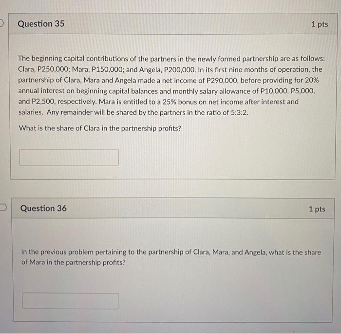Solved The beginning capital contributions of the partners | Chegg.com