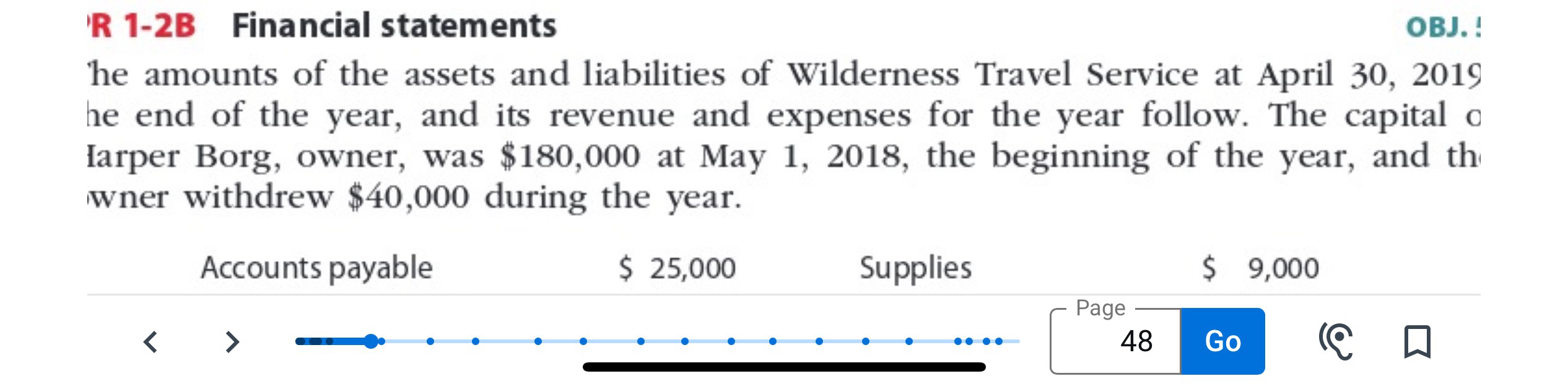 Solved 'R 1-2B Financial statementsOBJ.!he amounts of the | Chegg.com