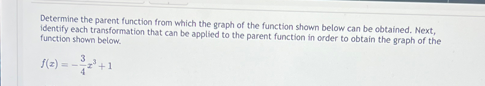 Solved Determine the parent function from which the graph of | Chegg.com