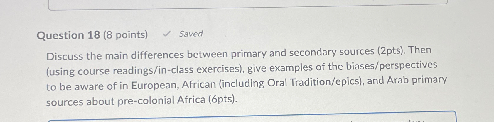 Solved Question 18 (8 ﻿points) ﻿SavedDiscuss the main | Chegg.com