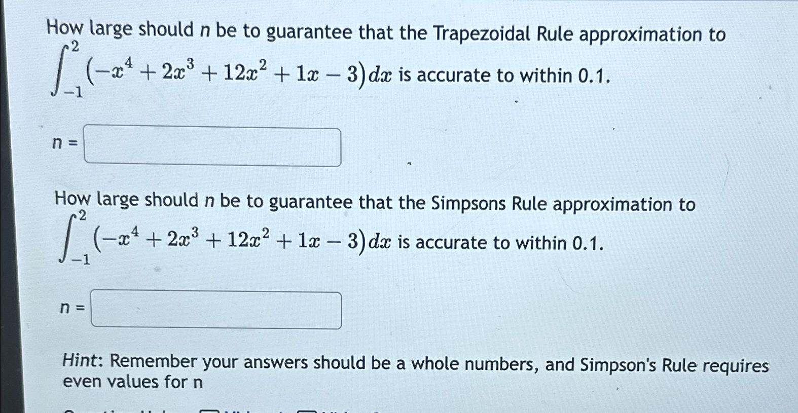 Solved How large should n ﻿be to guarantee that the | Chegg.com