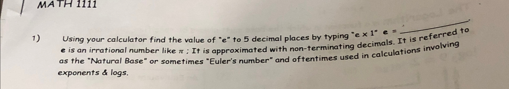 Solved MATH 1111Using your calculator find the value of | Chegg.com