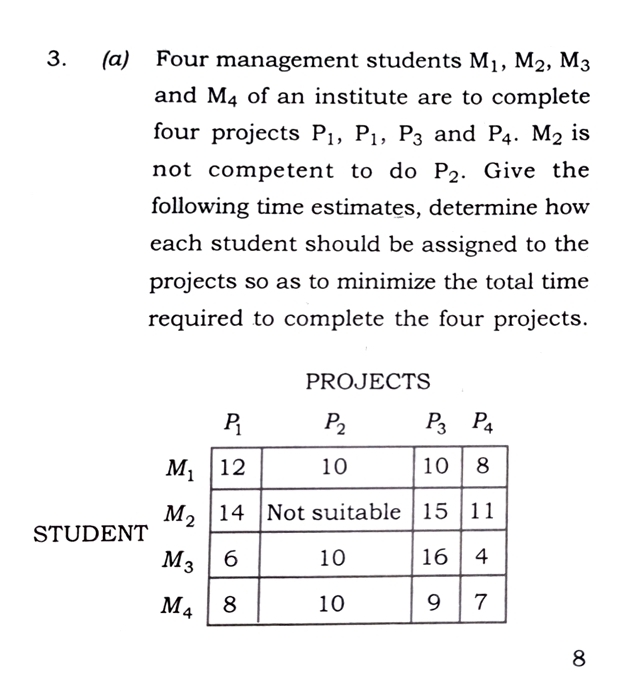Solved (a) ﻿Four management students M1,M2,M3 ﻿and M4 ﻿of an | Chegg.com