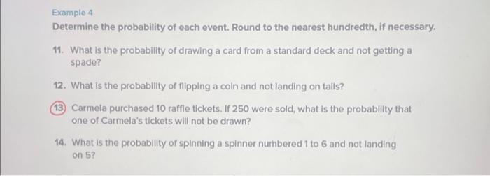 Solved Example 4 Determine the probability of each event. | Chegg.com
