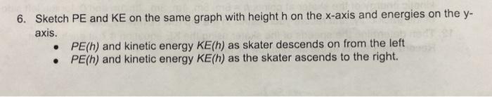 Solved 6. Sketch PE and KE on the same graph with heighth on | Chegg.com