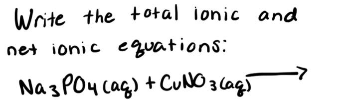 Solved Write the total ionic and net ionic equations: Na3PO4 | Chegg.com