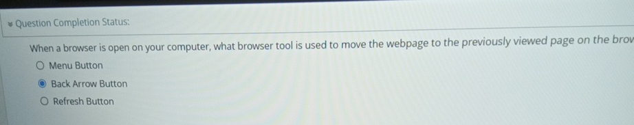 Solved Question Completion Status:When a browser is open on | Chegg.com