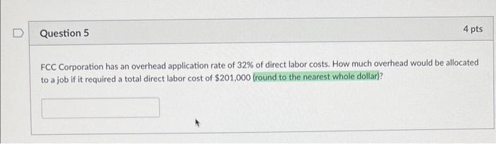 Solved FCC Corporation has an overhead application rate of | Chegg.com