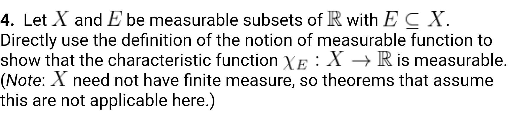 Solved Let x ﻿and E ﻿be measurable subsets of R ﻿with | Chegg.com