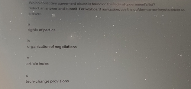 Solved Which collective agreement clause is found on the | Chegg.com