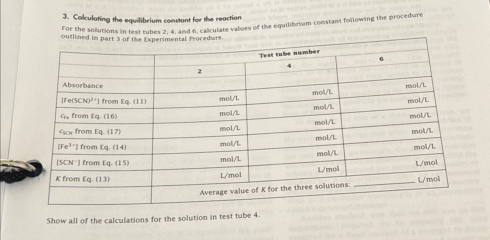 Calculating the equilibrium constant for the | Chegg.com