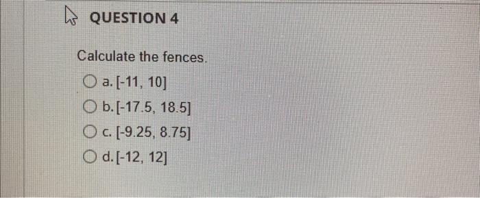 Solved Calculate the fences. a. [−11,10] b. [−17.5,18.5] c. | Chegg.com