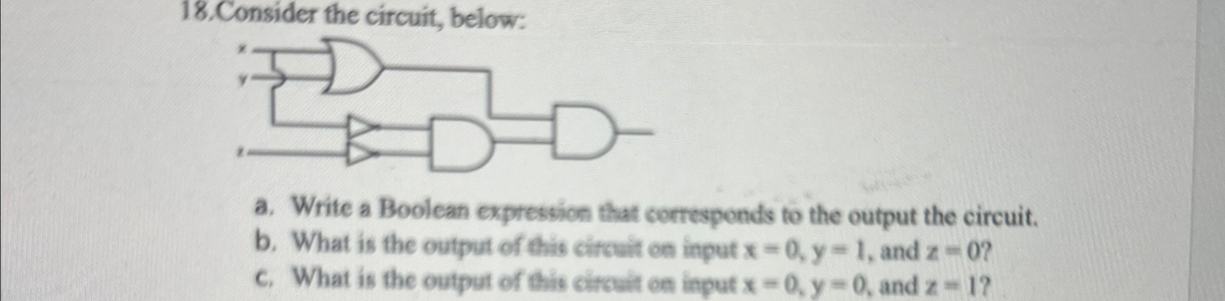 Solved Consider the circuit. helow.a. ﻿Write a Boolean | Chegg.com