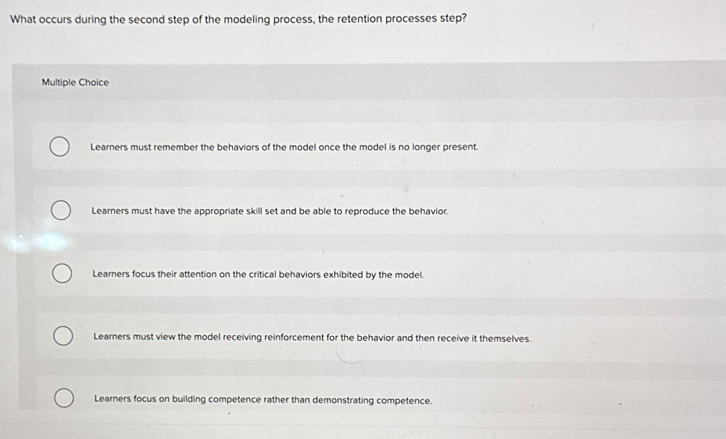 Solved What occurs during the second step of the modeling | Chegg.com
