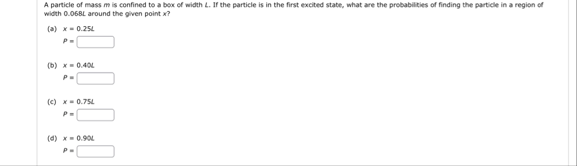 A particle of mass m ﻿is confined to a box of width | Chegg.com