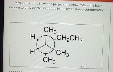 Solved Starting from the Newman projection below, rotate the | Chegg.com