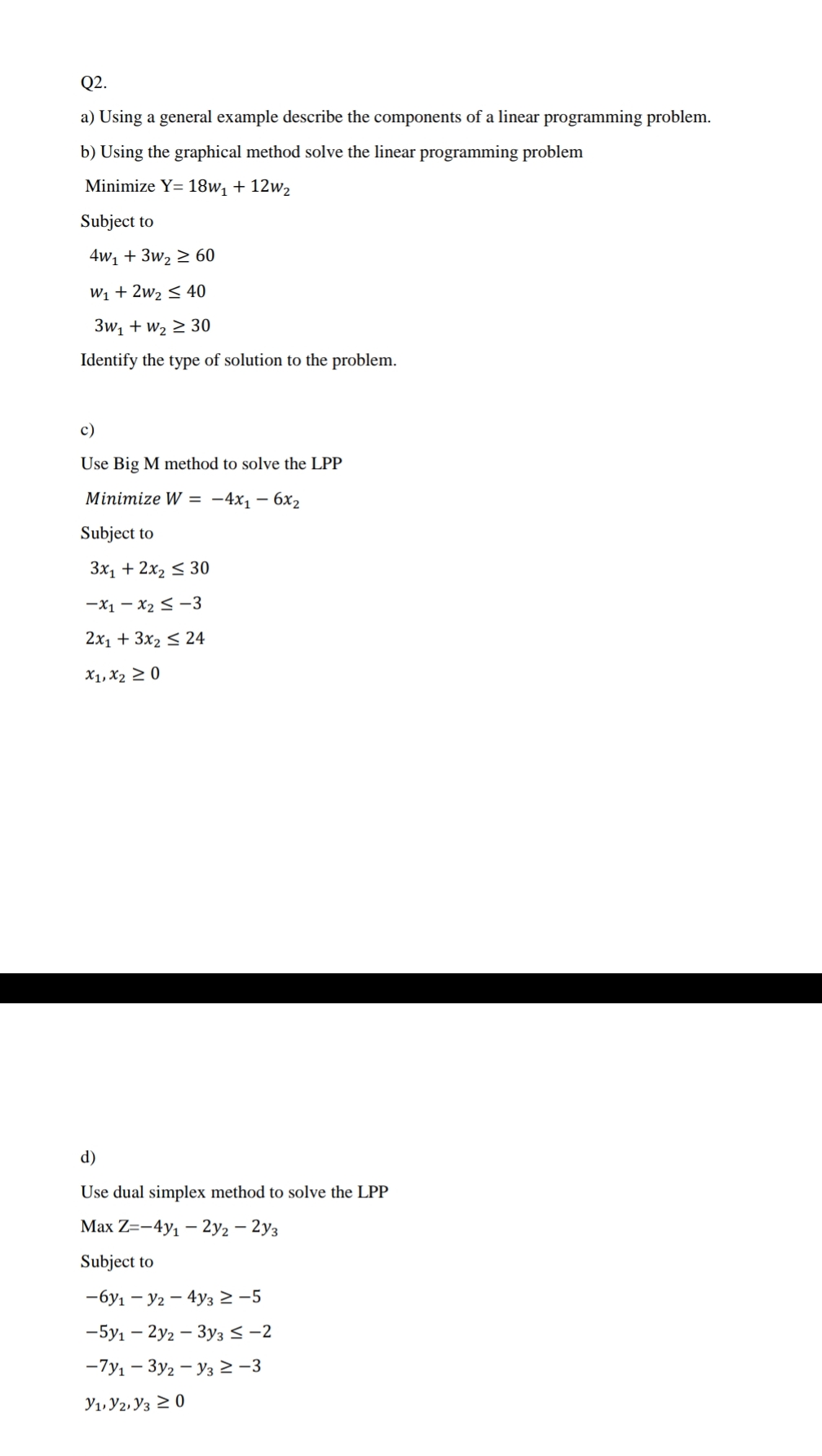 Solved Q2.a) ﻿Using a general example describe the | Chegg.com