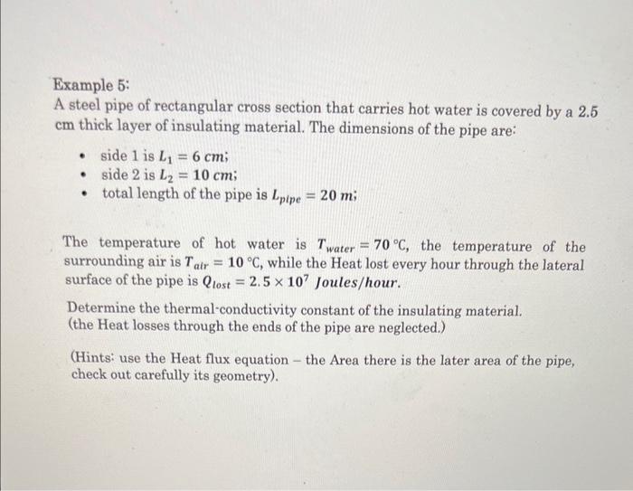 Solved Example 5: A steel pipe of rectangular cross section | Chegg.com