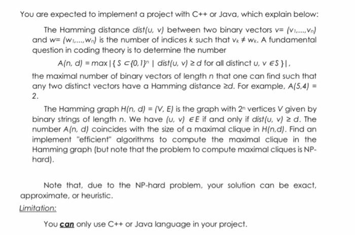 Solved You are expected to implement a project with C++ or | Chegg.com