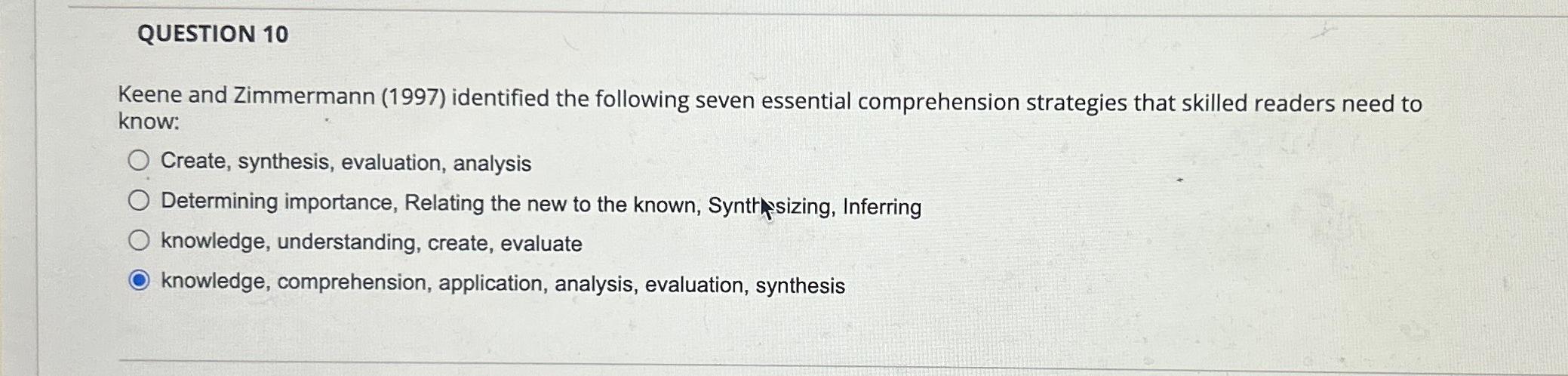 Solved QUESTION 10Keene and Zimmermann (1997) ﻿identified | Chegg.com
