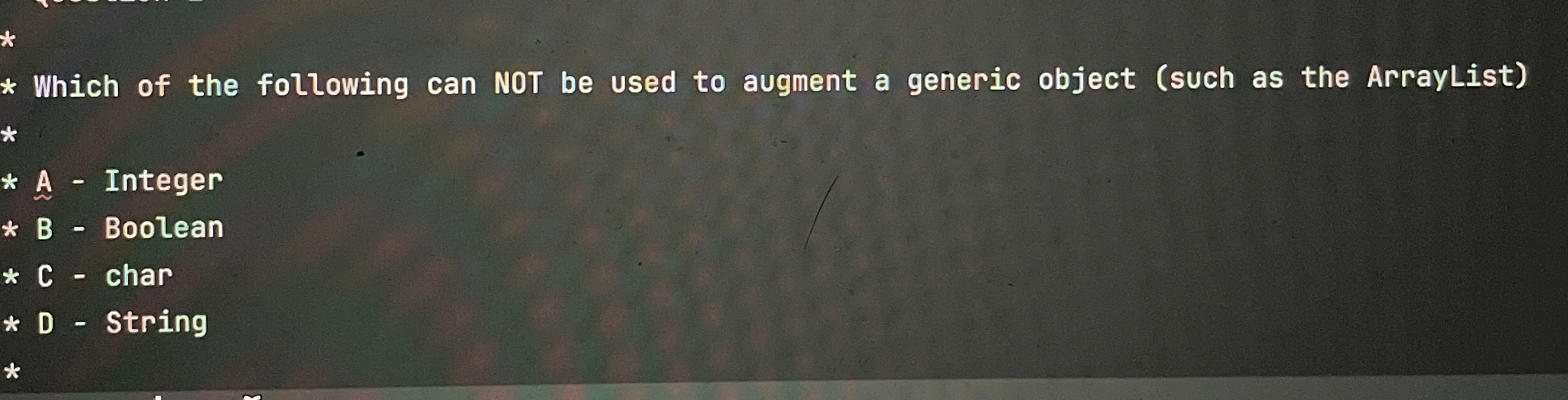 Solved Which of the following can NOT be used to augment a | Chegg.com