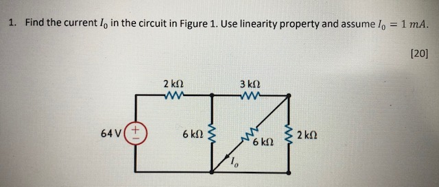 Solved Find the current I0 ﻿in the circuit in Figure 1. ﻿Use | Chegg.com