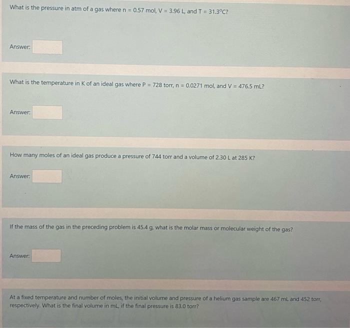 Solved At a fixed temperature and number of moles of | Chegg.com