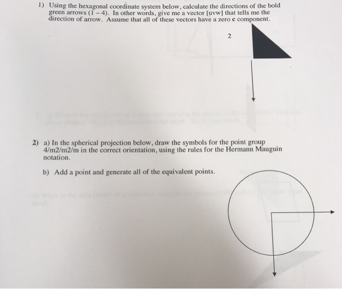 1) Using the hexagonal coordinate system below, | Chegg.com