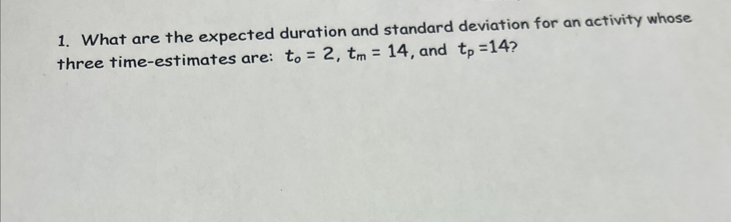 Solved What are the expected duration and standard deviation | Chegg.com