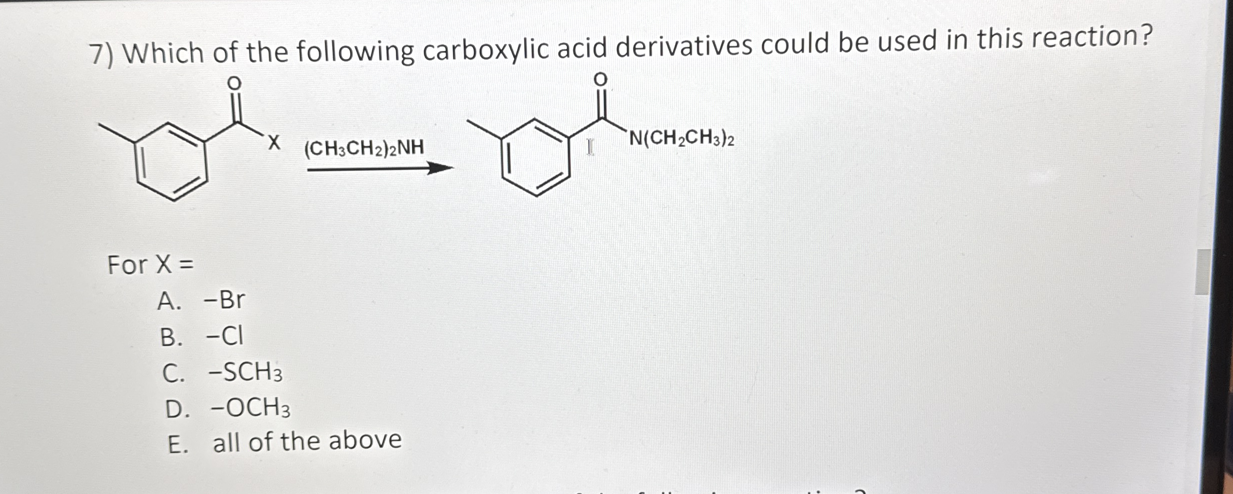 Solved Which of the following carboxylic acid derivatives | Chegg.com