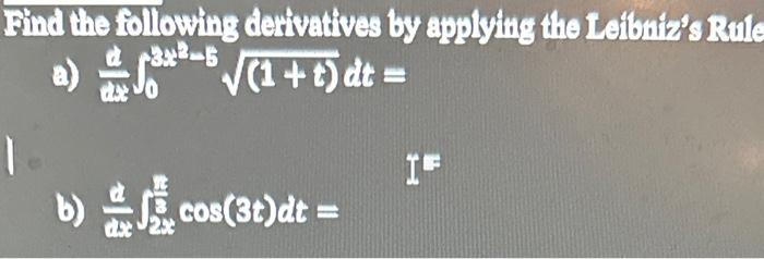 Solved Find the following derivatives by gpplying the | Chegg.com