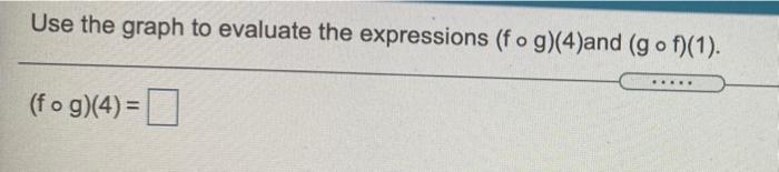 Solved Use the graph to evaluate the expressions (fog)(4)and | Chegg.com