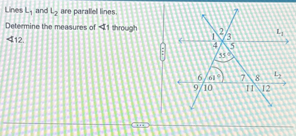 Solved Lines L1 and L2 are parallel lines.Determine the | Chegg.com Solved Lines L1 and L2 are parallel lines.Determine the | Chegg.com