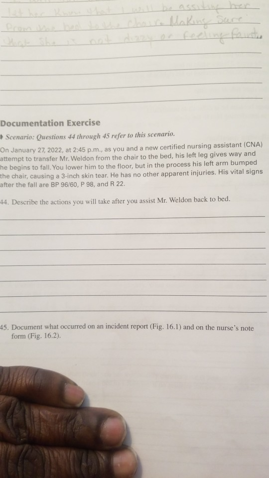 Solved Documentation Exercise Scenario: Questions 44 through | Chegg.com