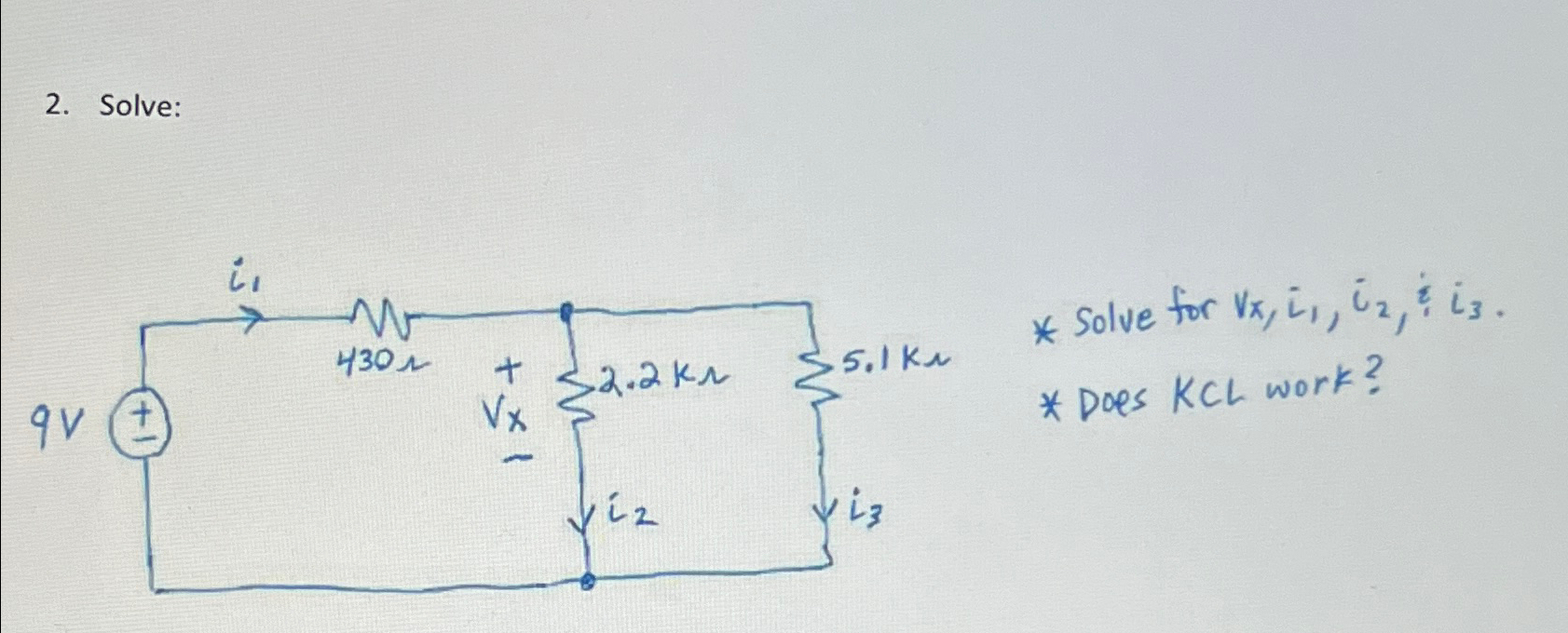 Solved Solve Solve For Vx I1 I2 I3 Does Kcl Work